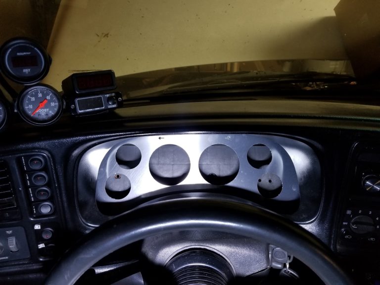 99-06 Aluminum Cluster Bezel for Racepak + 4 Standard Gauges - Atomic ...